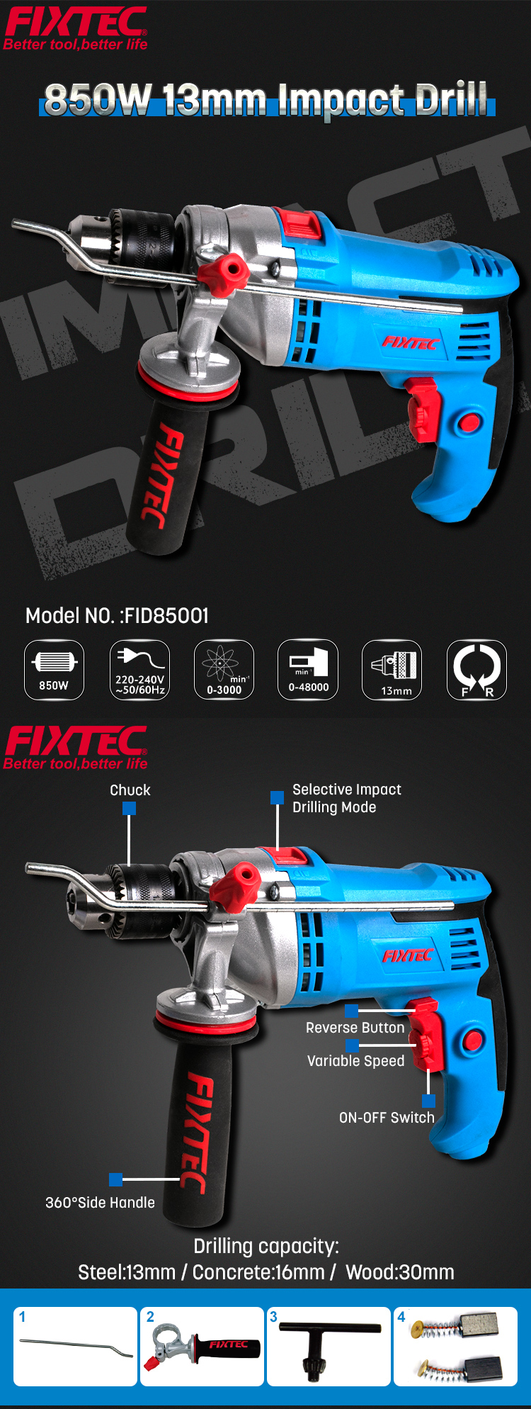 850W Impact Drill Machine